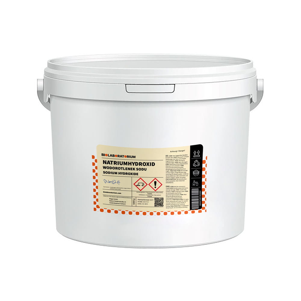 Caustic soda sodium hydroxide NaOH lye granulate 5 kg biolaboratory ...